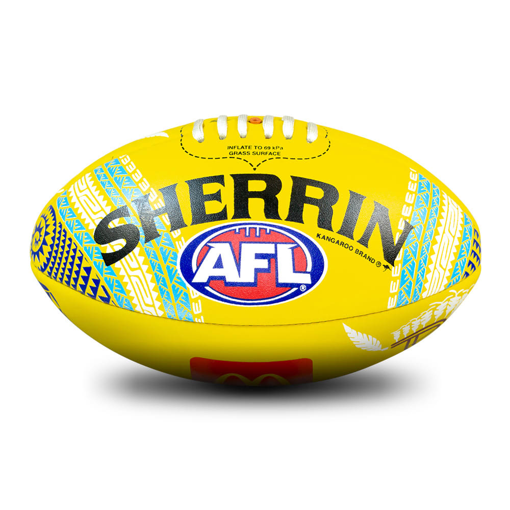 Sherrin 2024 Sir Doug Nicholls Round Replica Game Football - Yellow ...