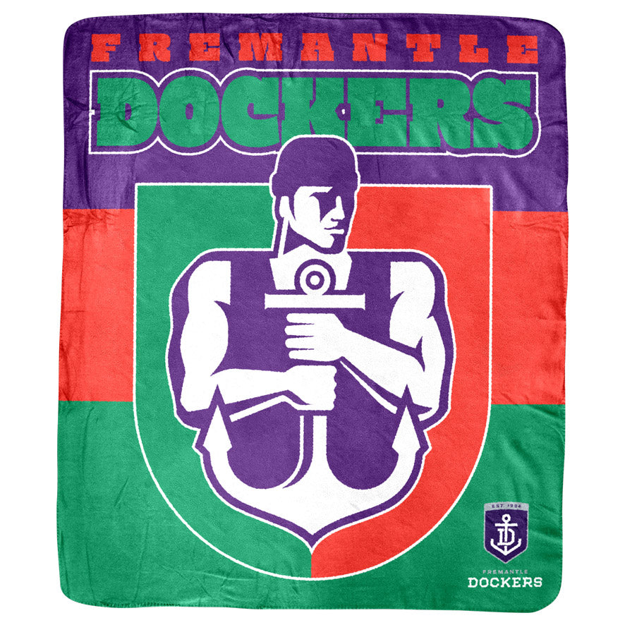 Fremantle Dockers Retro Mascot Coral Fleece Throw Rug – The AFL Store