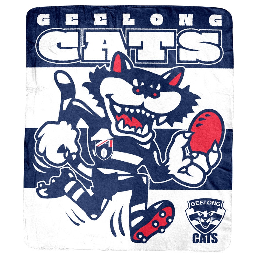 Geelong Cats Retro Mascot Coral Fleece Throw Rug – The AFL Store