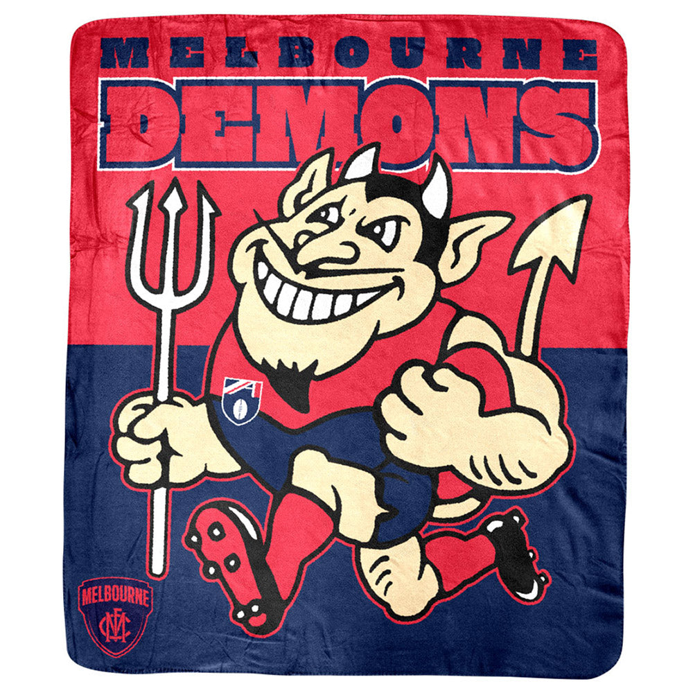 Melbourne Demons Retro Mascot Coral Fleece Throw Rug – The AFL Store