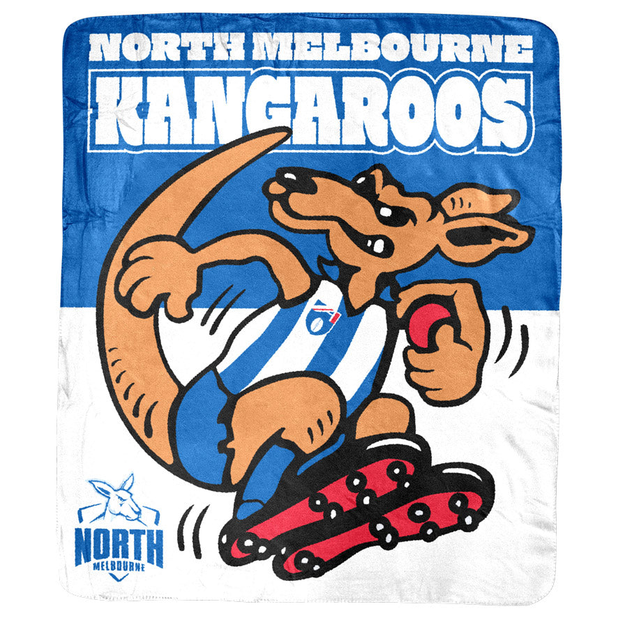 North Melbourne Retro Mascot Coral Fleece Throw Rug – The AFL Store