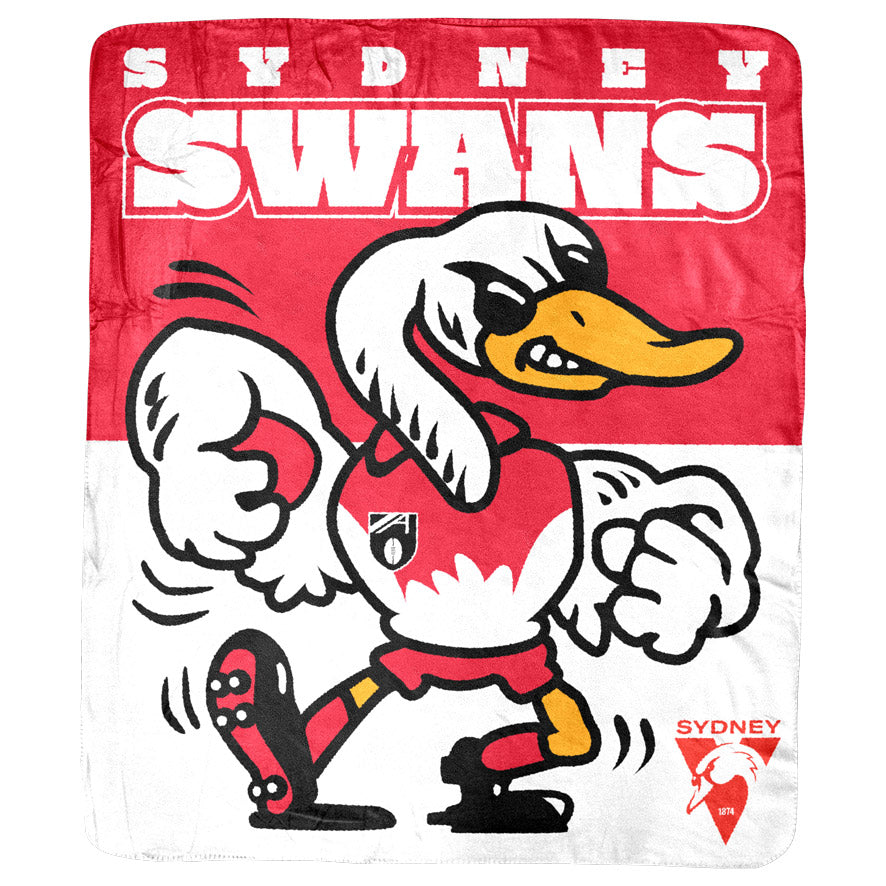 Sydney Swans Retro Mascot Coral Fleece Throw Rug – The AFL Store