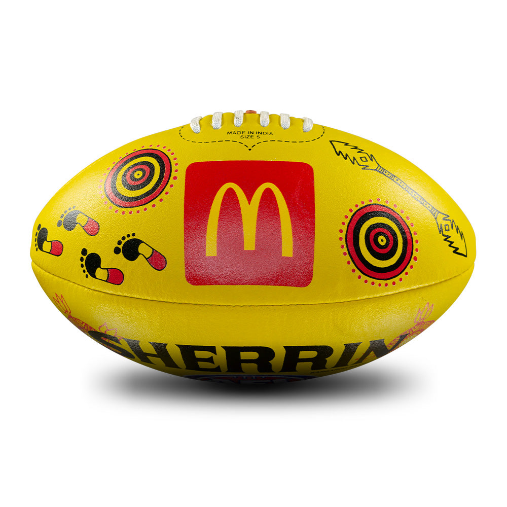 Sherrin Yellow Indigenous Split Leather Football – The AFL Store