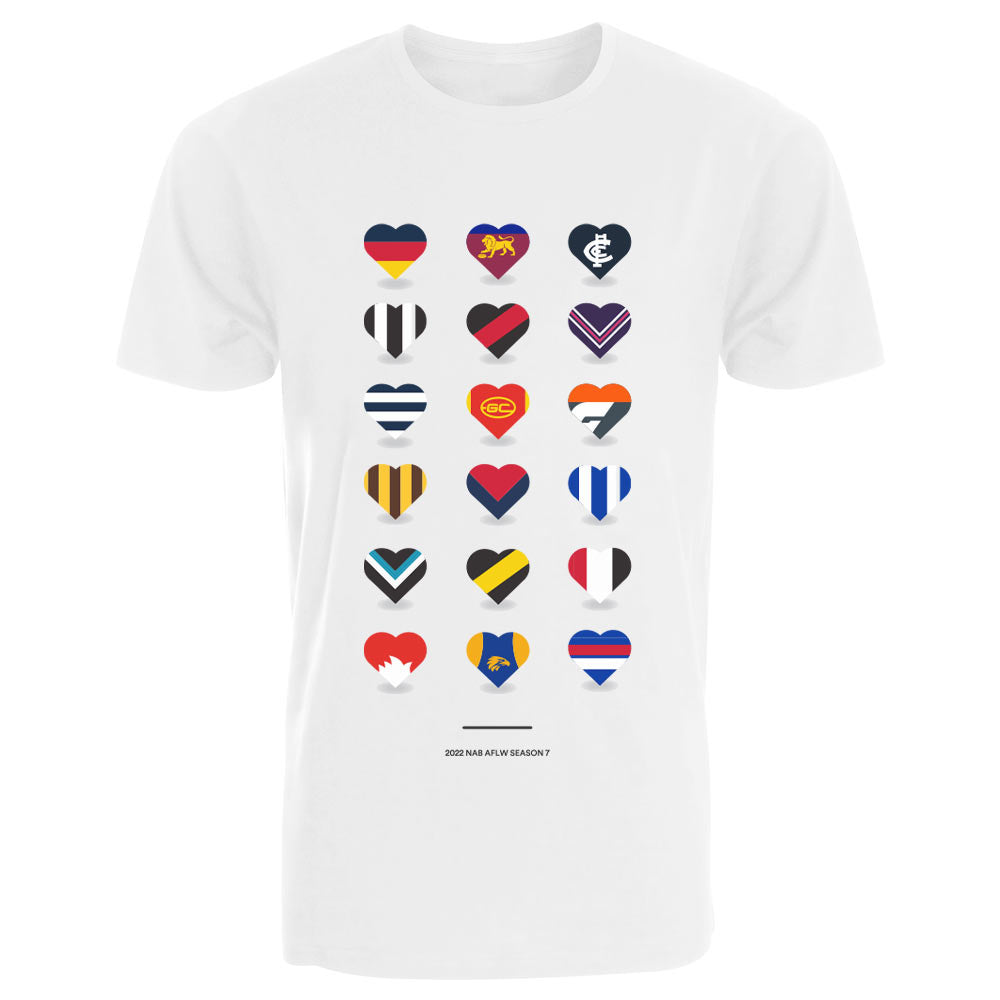 AFLW Season 7 Launch Heart Tee – The AFL Store
