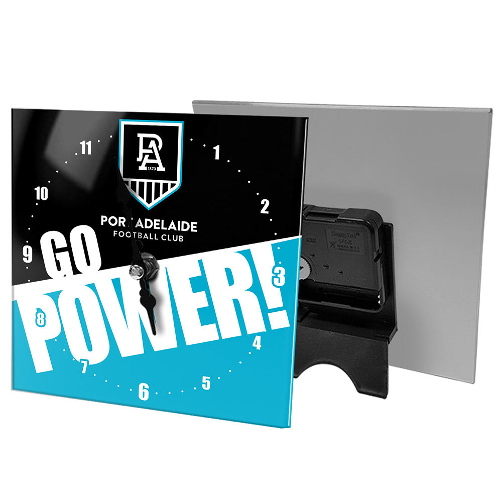 Port Adelaide Mini Glass Clock – The AFL Store
