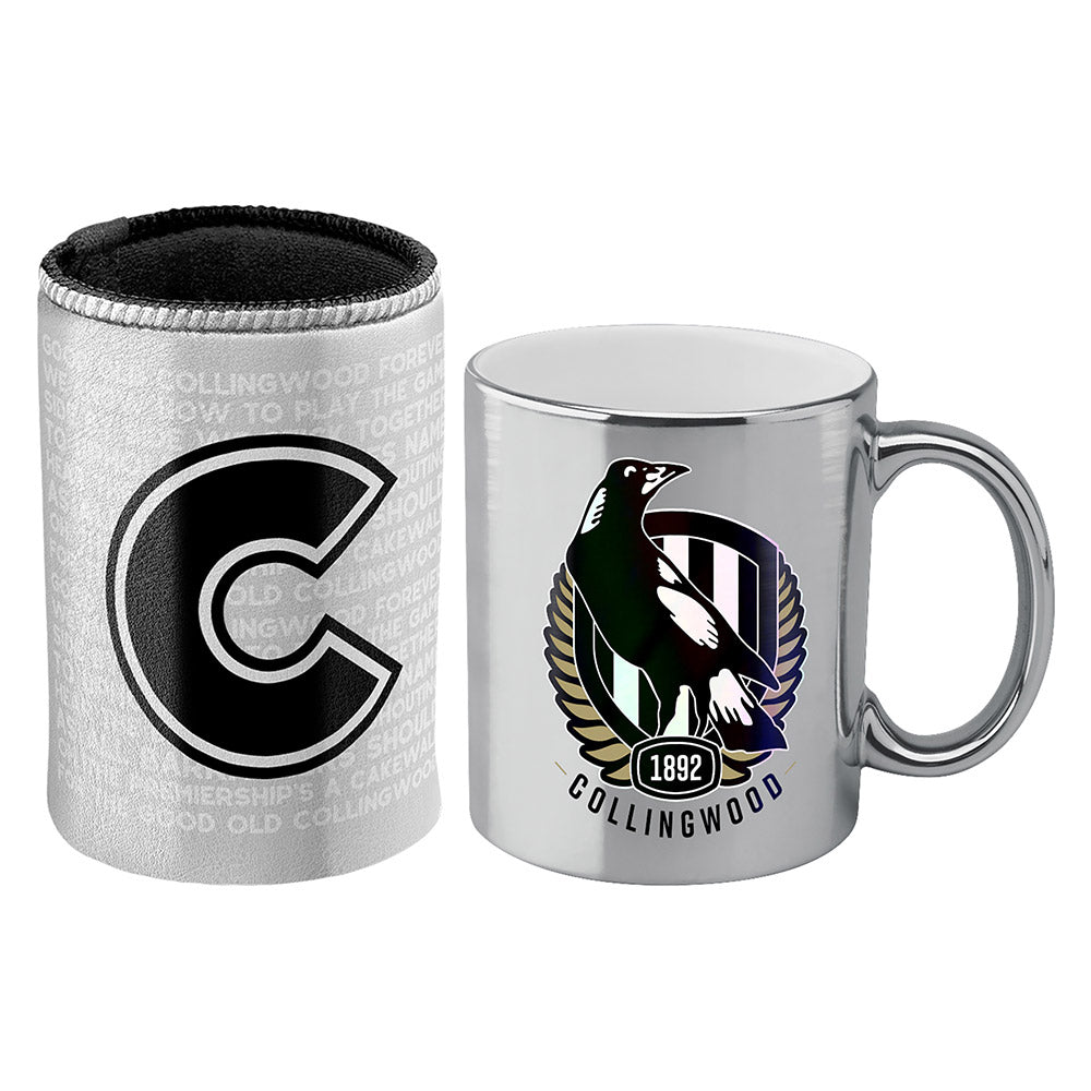 Collingwood Metallic Can Cooler And Mug Pack – The AFL Store