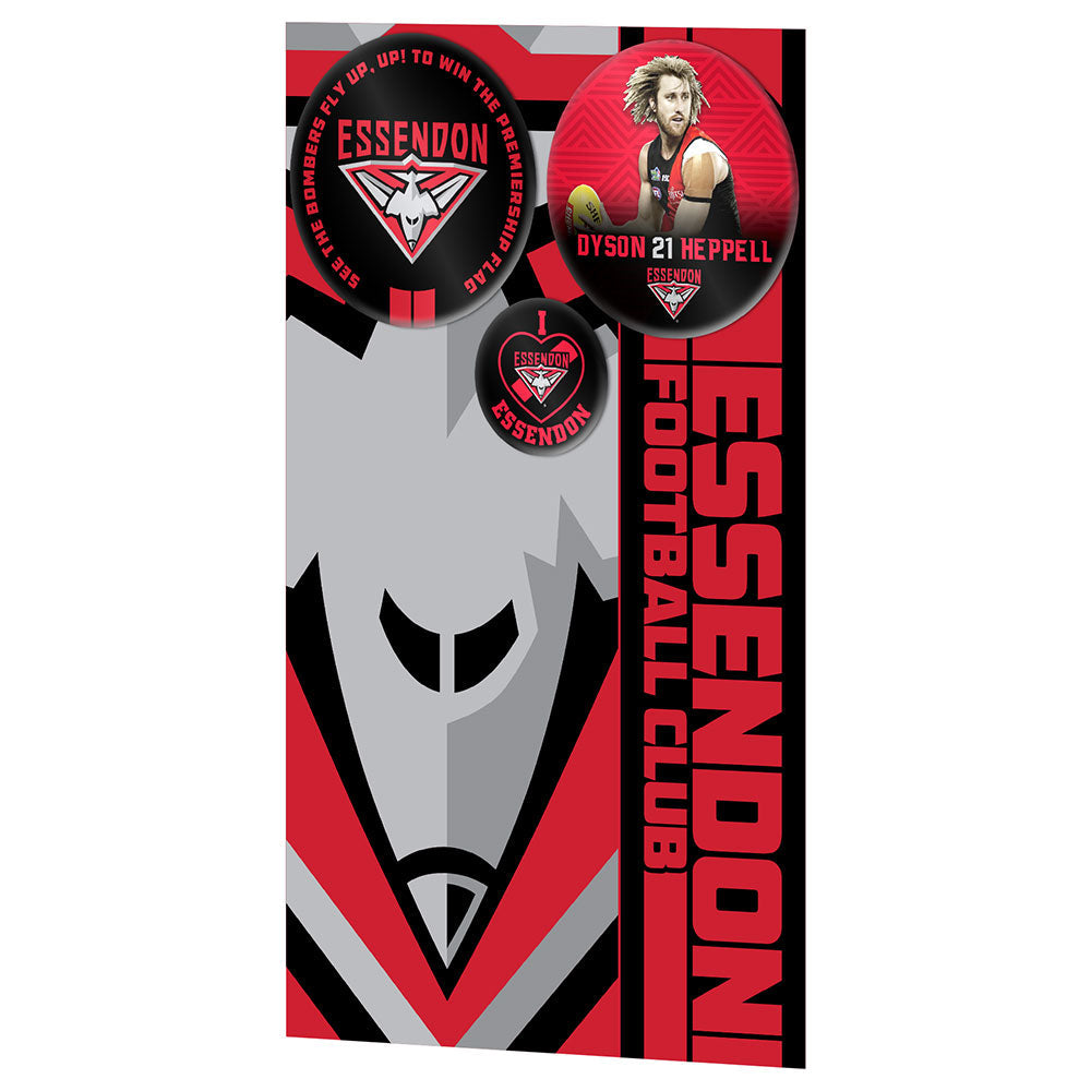 Essendon 3-Badge Card – The AFL Store