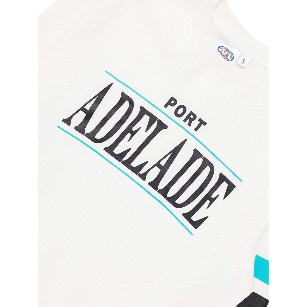 Port Adelaide Womens Stripe Sleeve Crew – The AFL Store