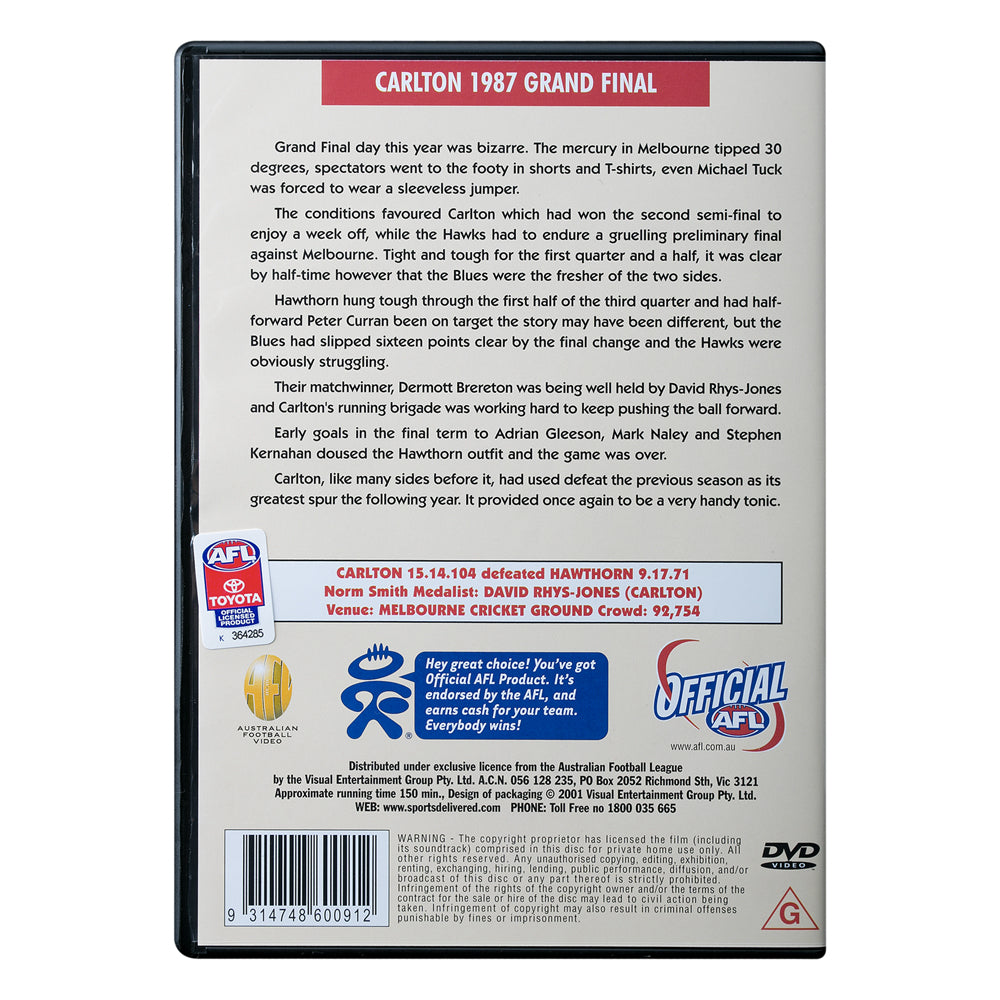 Carlton 1987 Premiers Dvd – The AFL Store