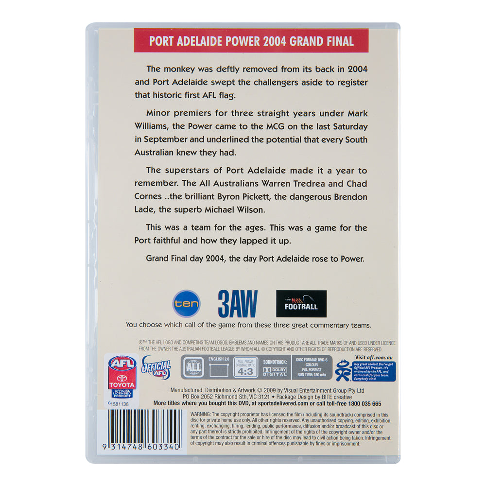 Port Adelaide 2004 Premiers Dvd – The AFL Store